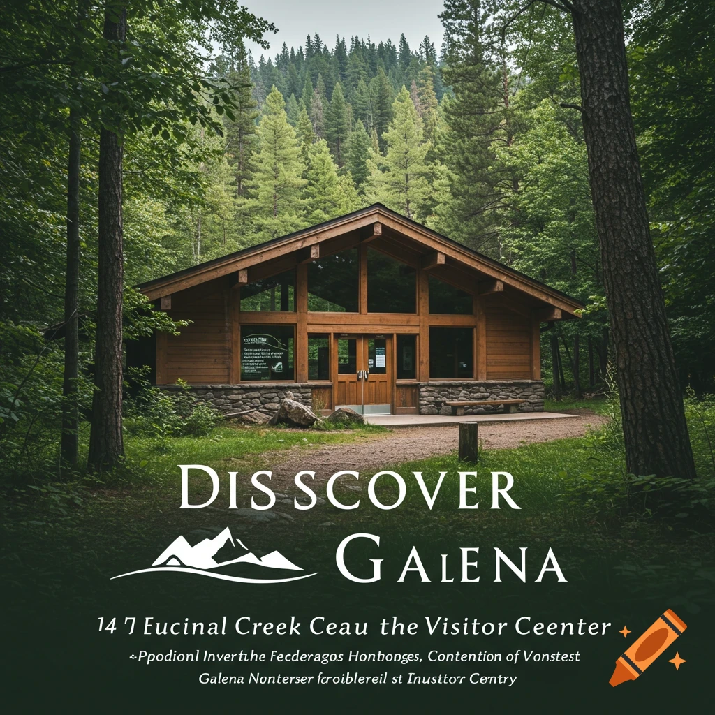 Discover Galena newsletter logo for Galena Creek Visitor Center on Craiyon