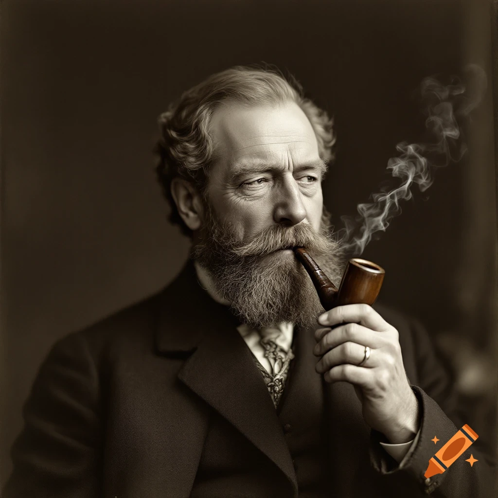 Prince Albert smoking a tobacco pipe in the 1890s on Craiyon