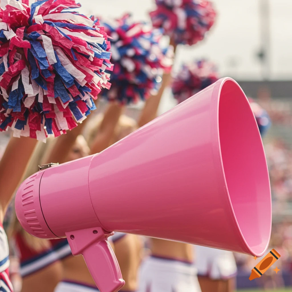 Pom poms and a megaphone for cheerleading on Craiyon