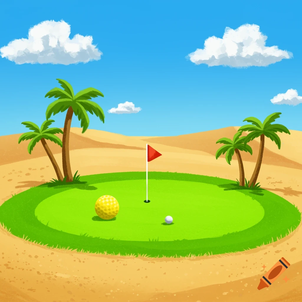 Simple illustration: golf cart above a dashed border, arrow pointing to ...