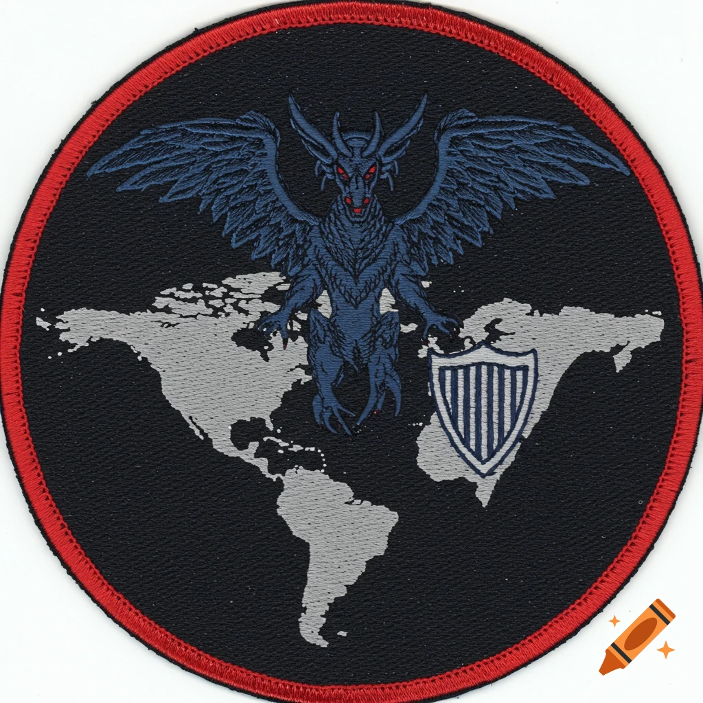 A circular tactical military patch in olive green and black, featuring ...