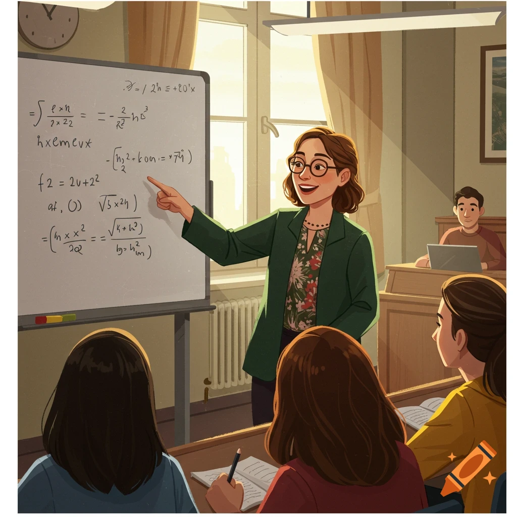 Illustration of a professor on Craiyon