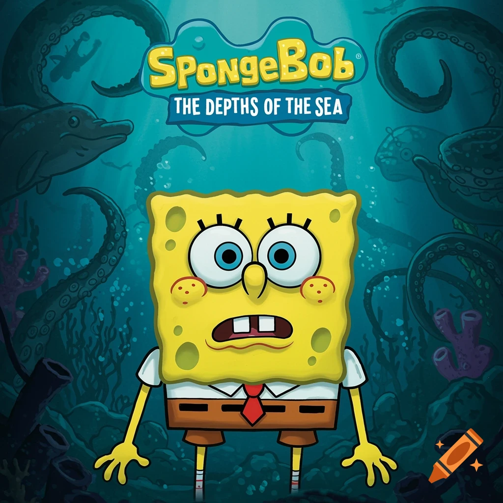 SpongeBob SquarePants book cover design on Craiyon