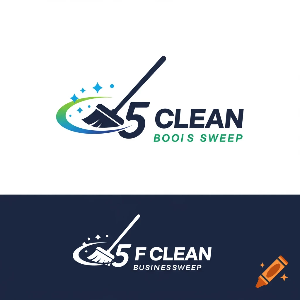 F5 Clean Sweep modern business logo with sweeping line on Craiyon