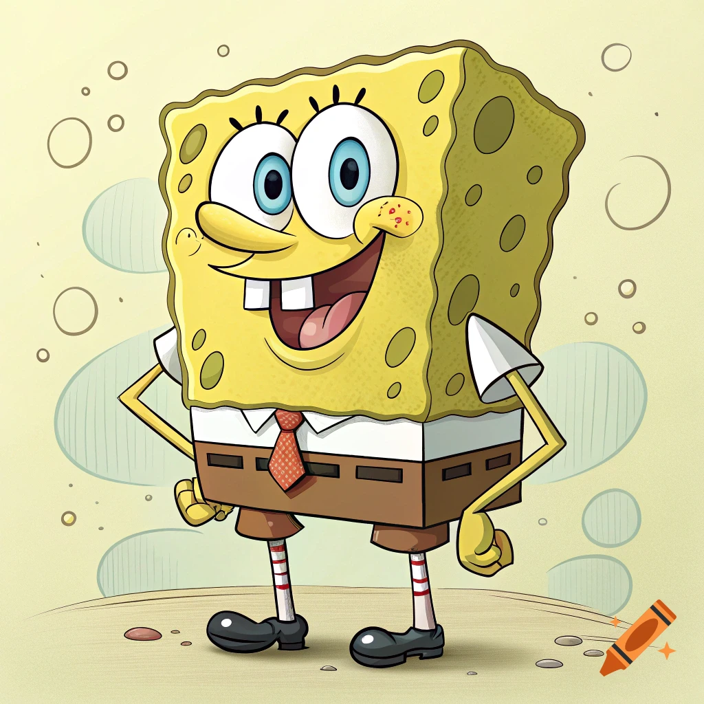 SpongeBob SquarePants making a rizz face on Craiyon