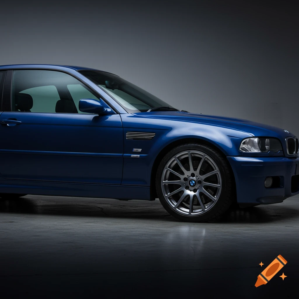 Silver Blue BMW E46 M3 with Laguna Seca Blue interior on a studio ...
