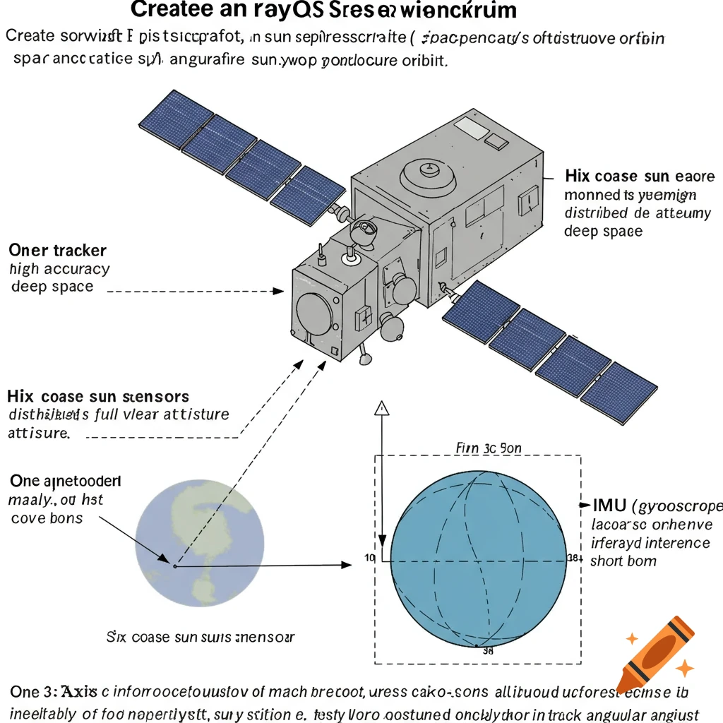 Technical illustration of ADCS for a rectangular prism spacecraft in ...