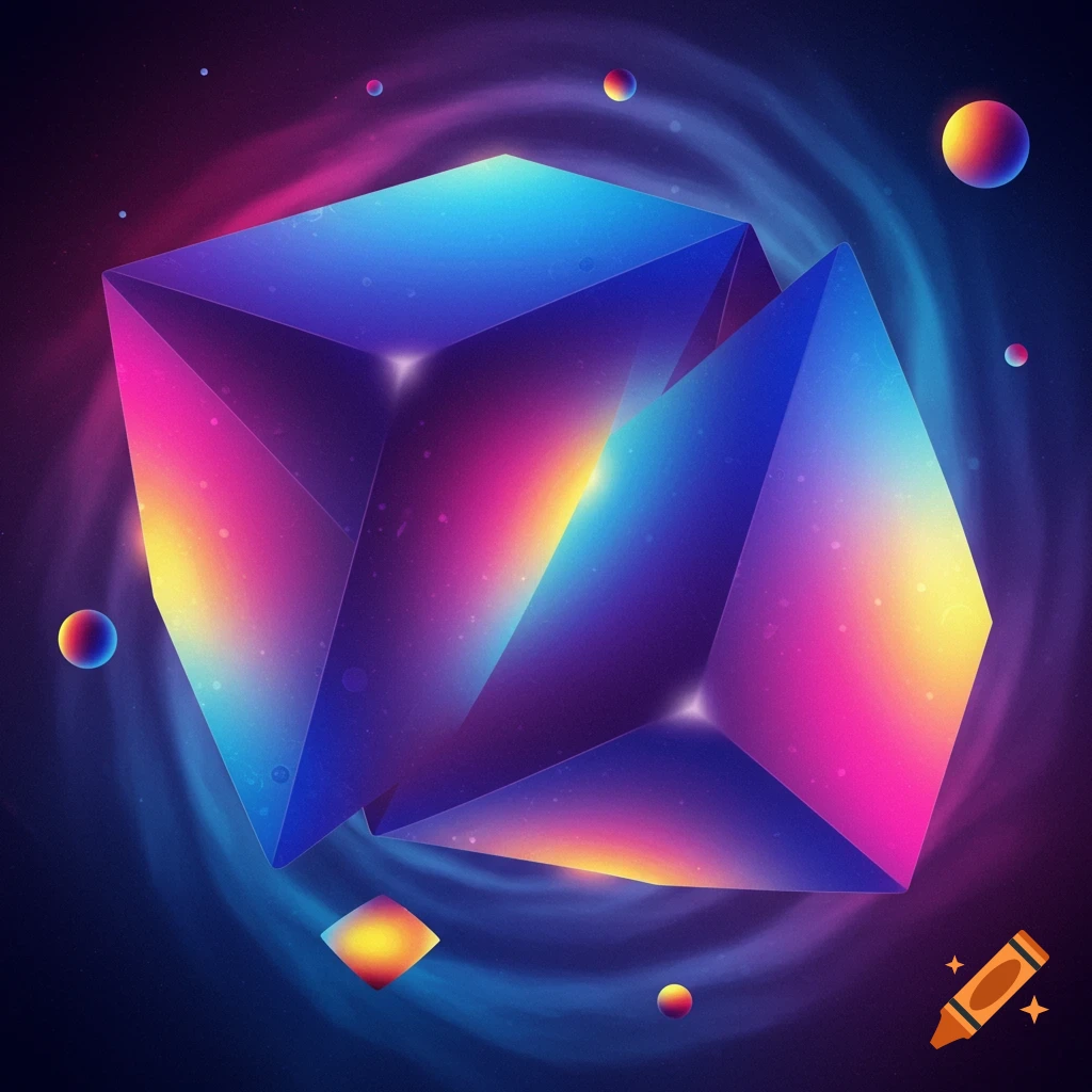 Trippy geometric shapes in a dreamlike dimension on Craiyon