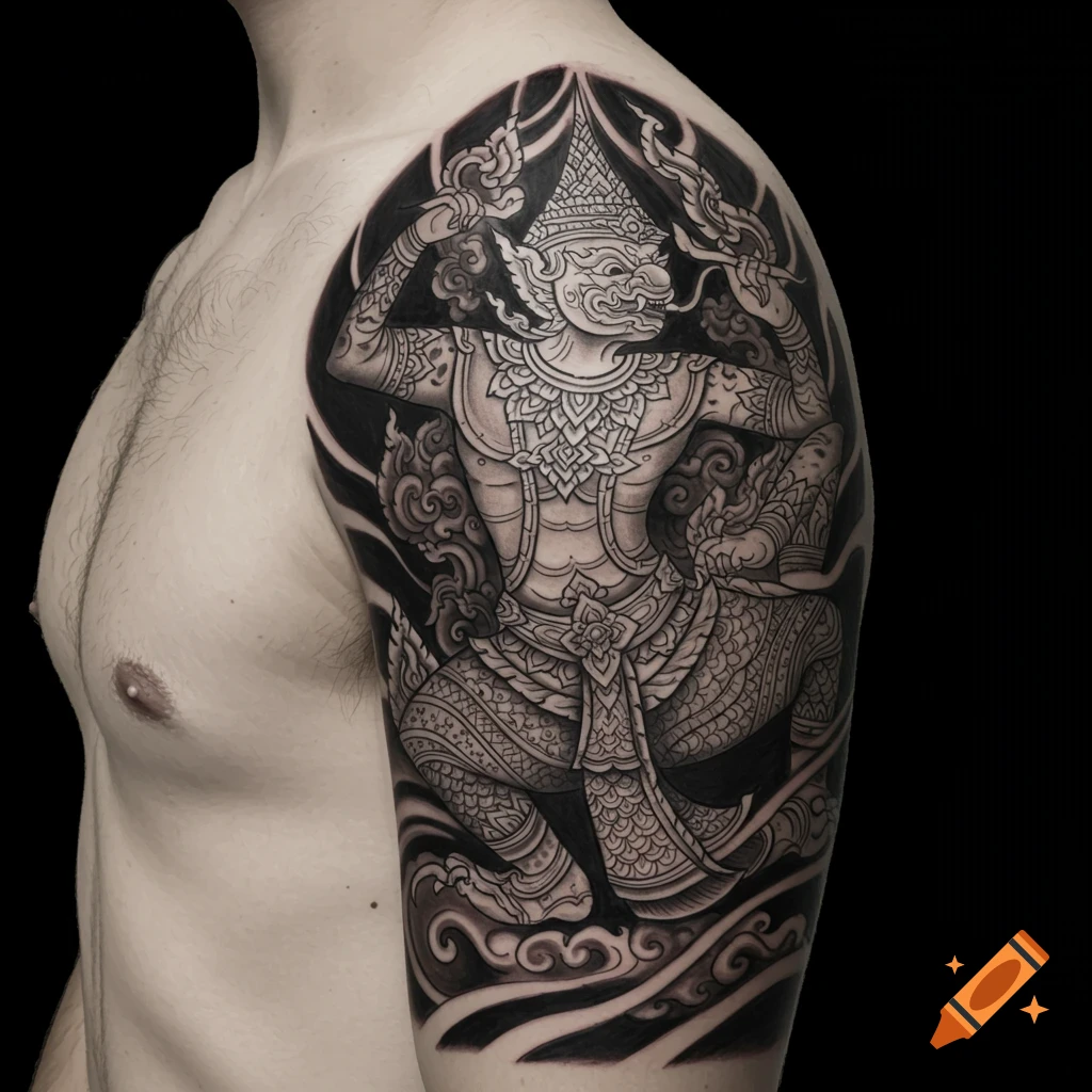 Laos warrior tattoo - Bronctattooaus.com
