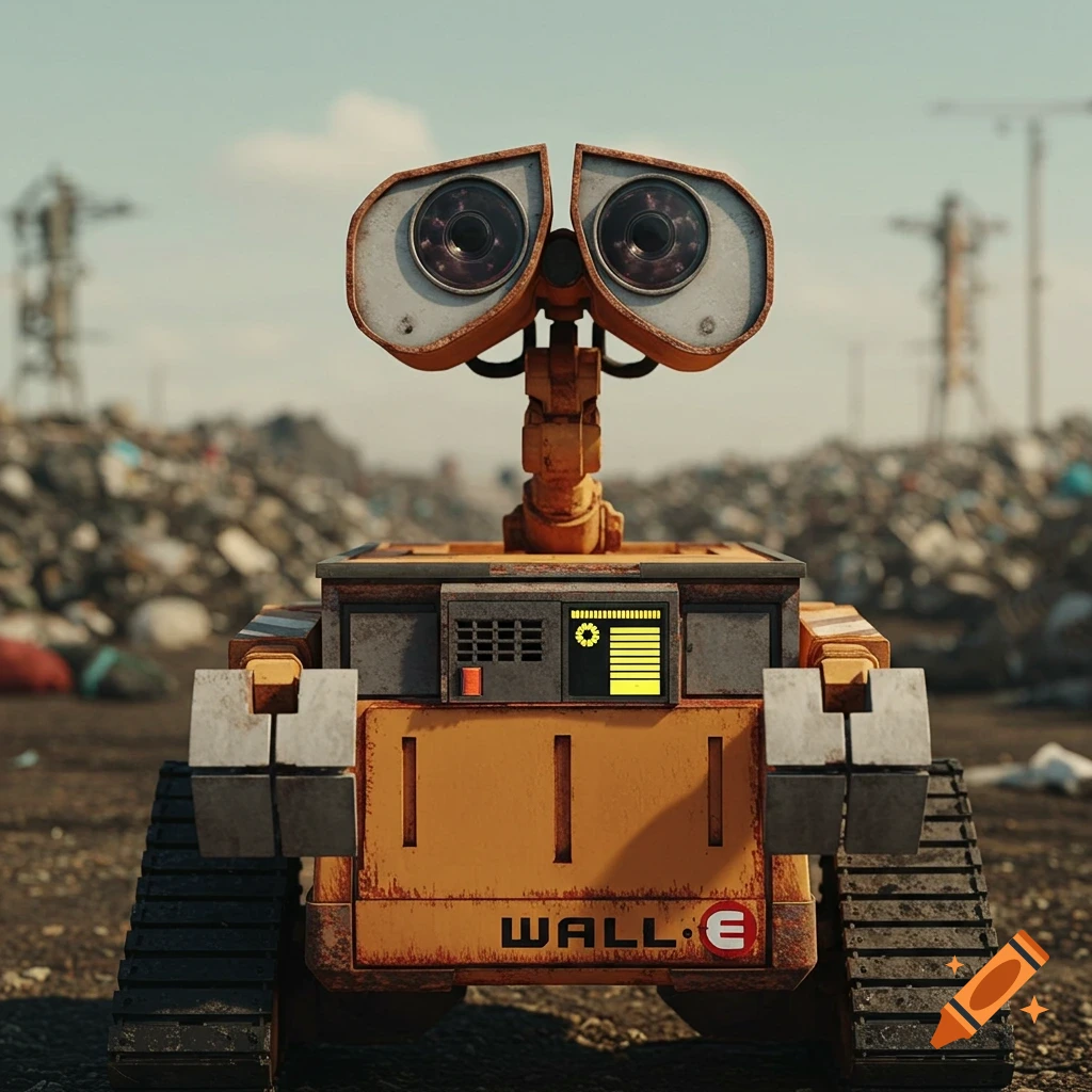 Character from the movie Wall-E on Craiyon