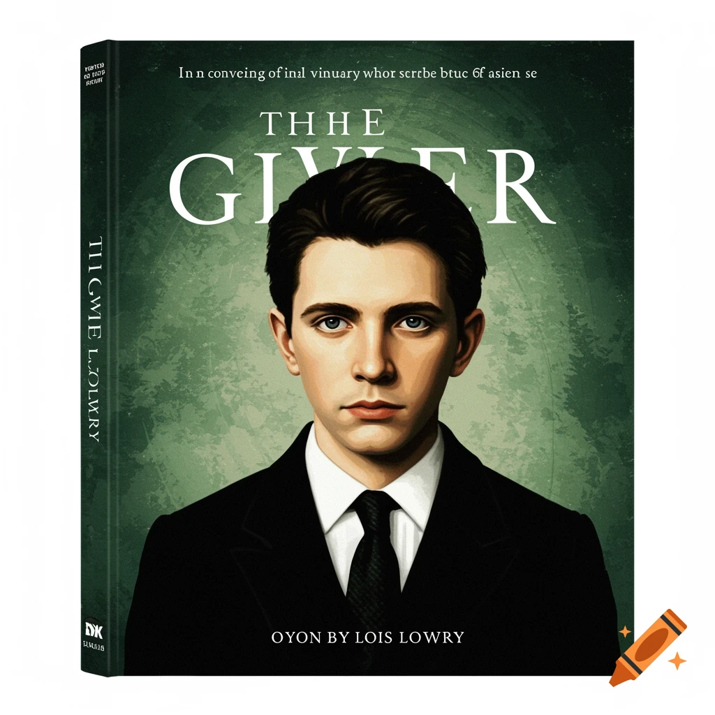 The Giver book cover as a vinyl record on Craiyon