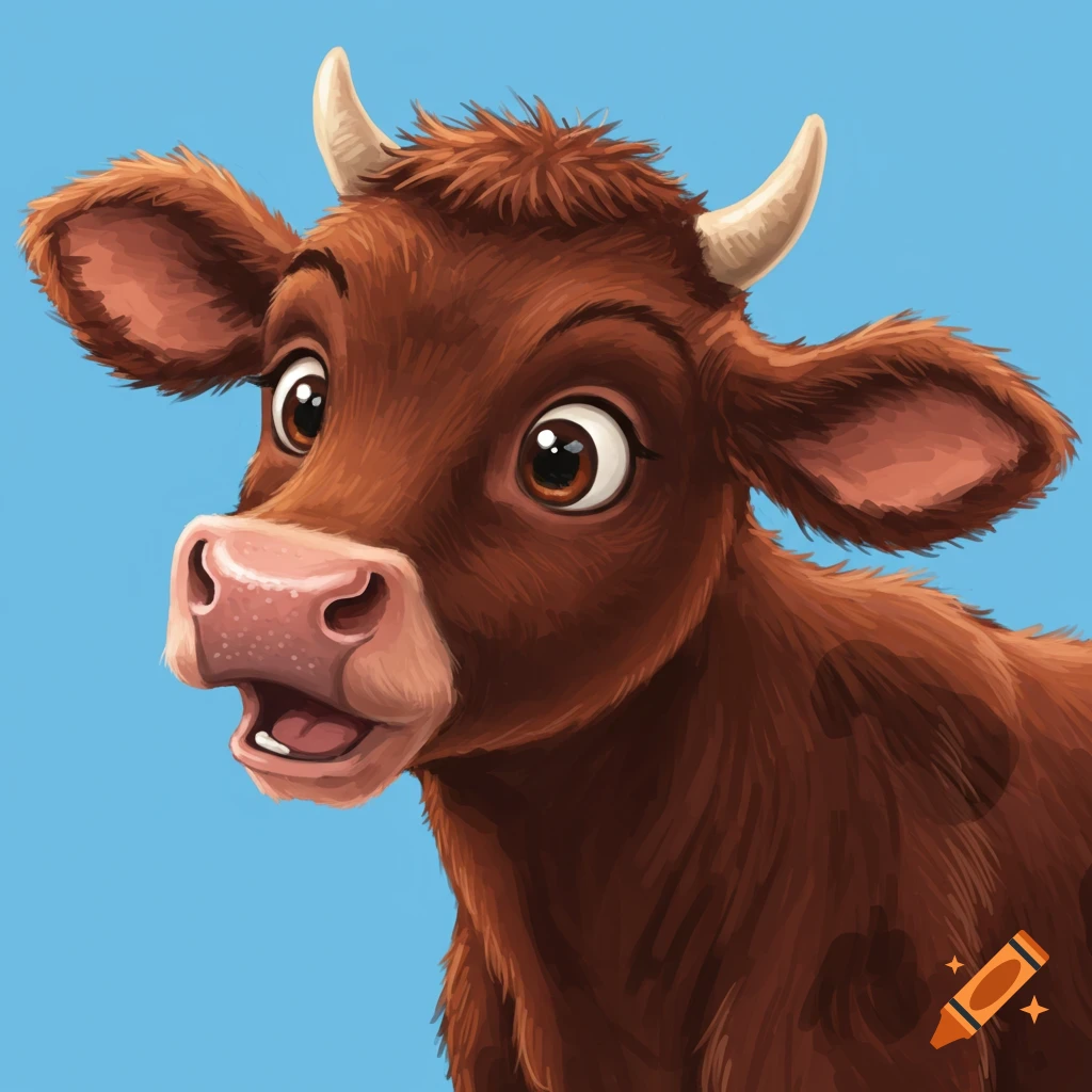 Fluffy cow drawing on Craiyon