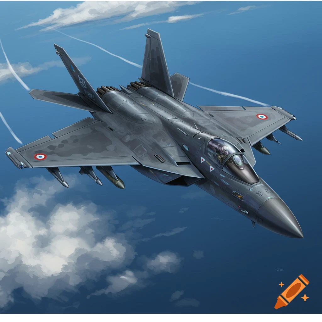 French VTOL fighter jet on Craiyon