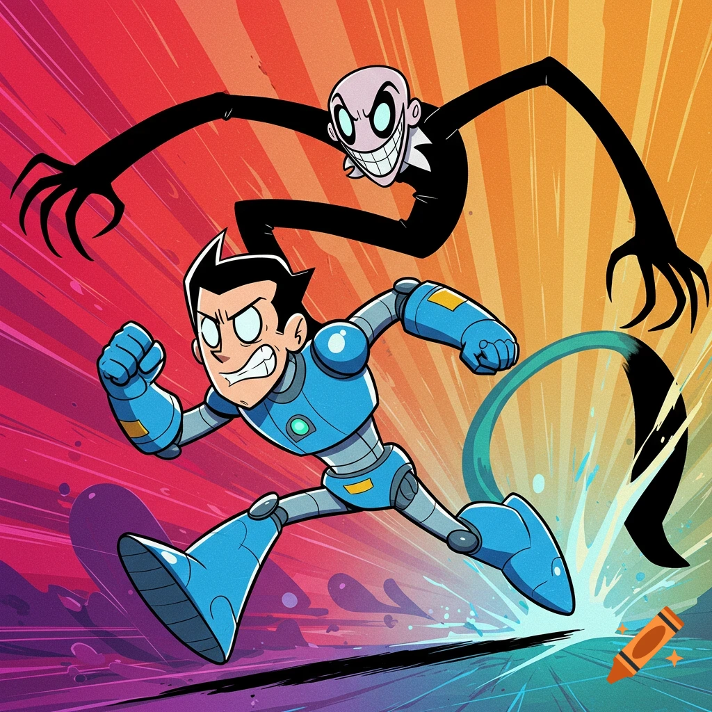 Astro running from Twisted Dandy on Craiyon