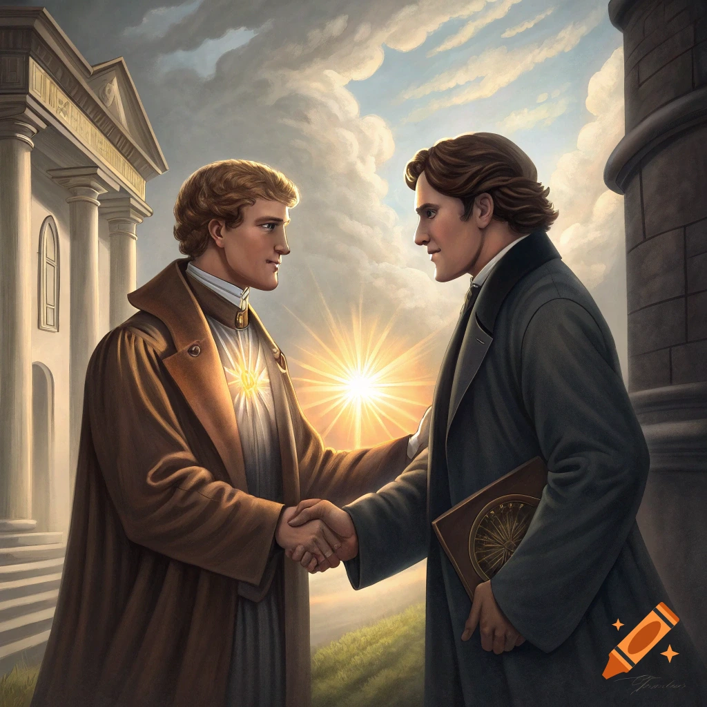 Joseph Smith and Martin Luther shaking hands with burning fideism on ...