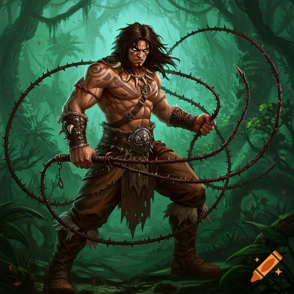 Fantasy illustration of a tribal man with body paint and glowing energy ...