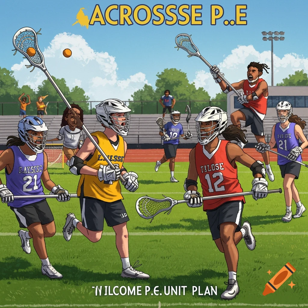 Lacrosse game action shot on Craiyon