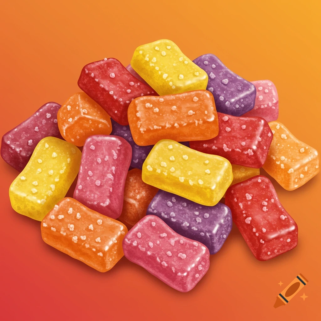 Pile of Gushers candy on Craiyon