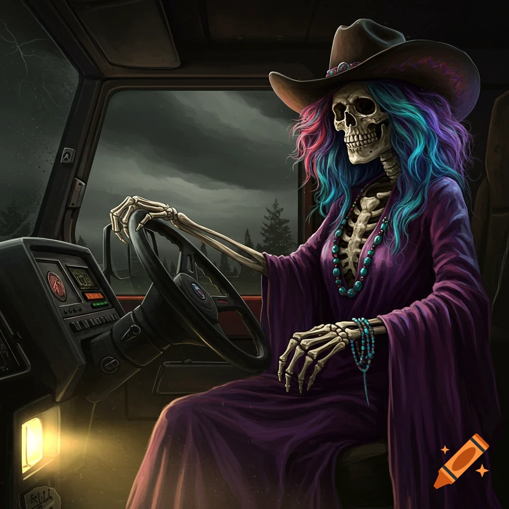 Two disco cowboy skeletons dance on a sidewalk holding disco balls with ...