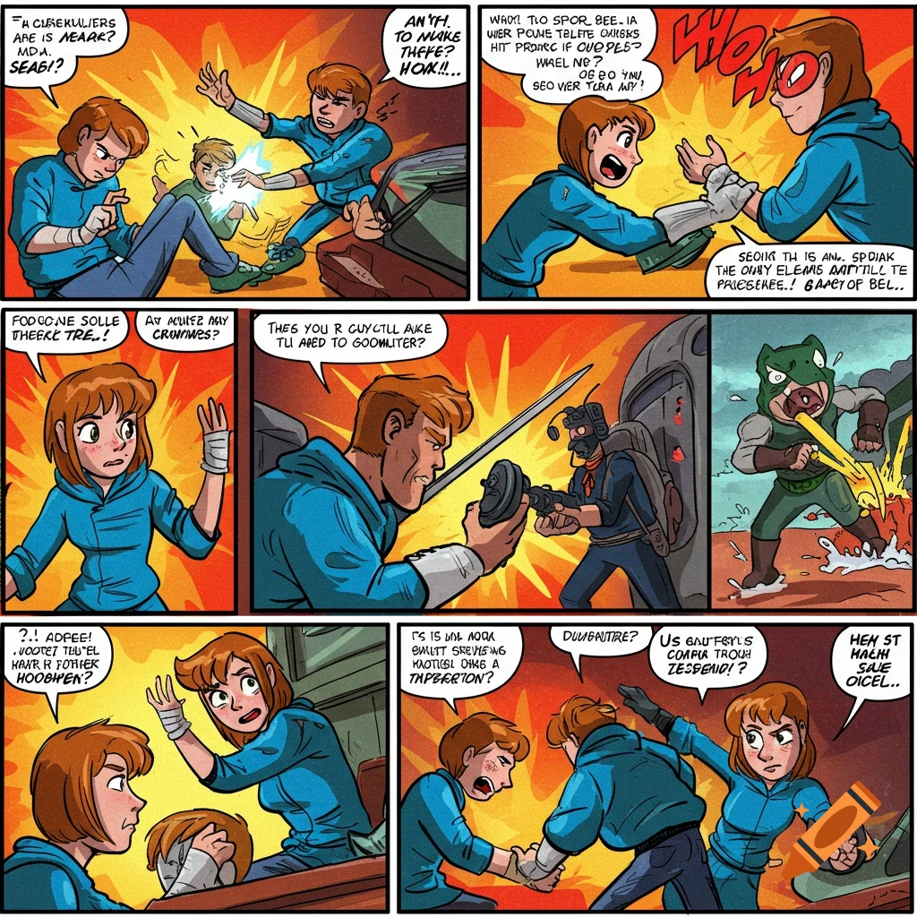 Comic book style image on Craiyon