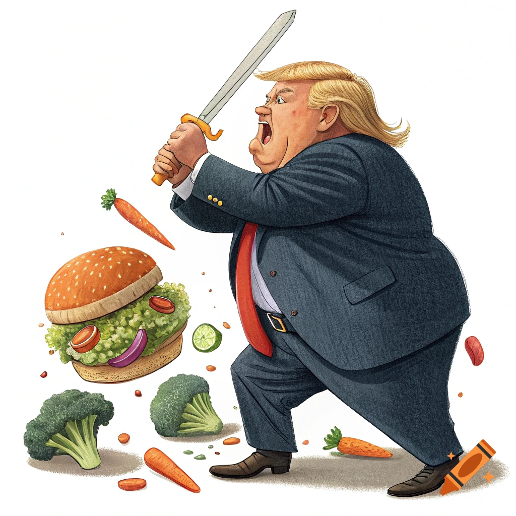 Cartoon caricature of two Donald Trump figures inside a taco filled ...