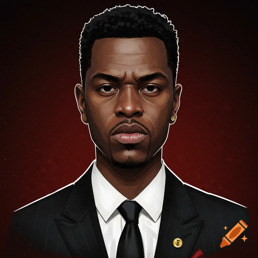 Mafia boss character concept, black hair and eyes on Craiyon