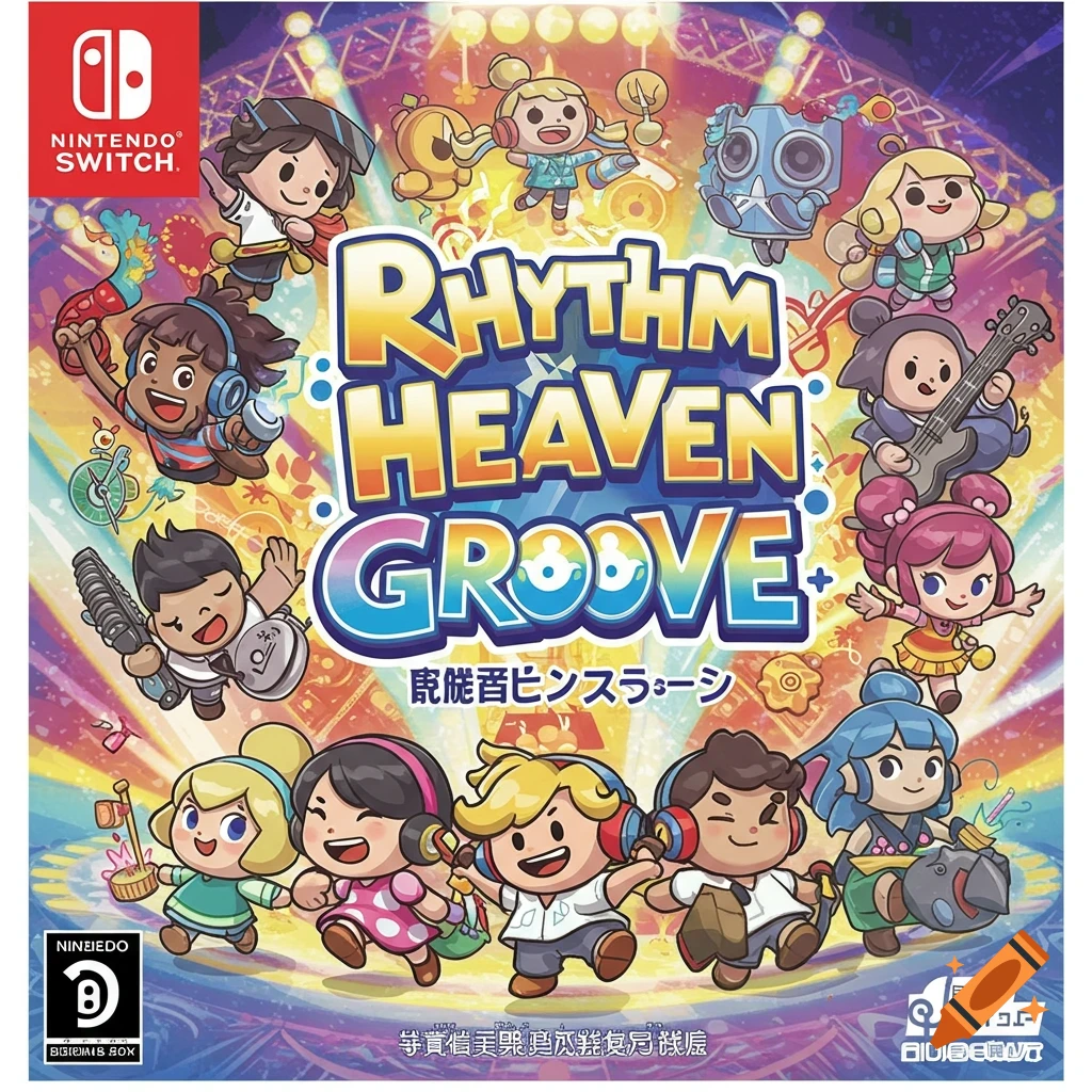 Rhythm Heaven Groove box cover on Craiyon