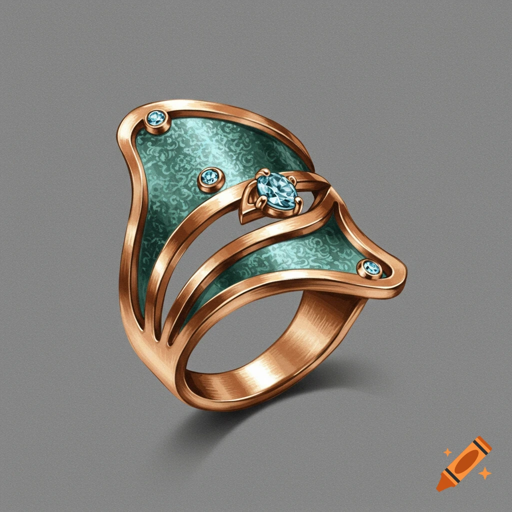 Innovative 3D metal ring design using cold work techniques. on Craiyon