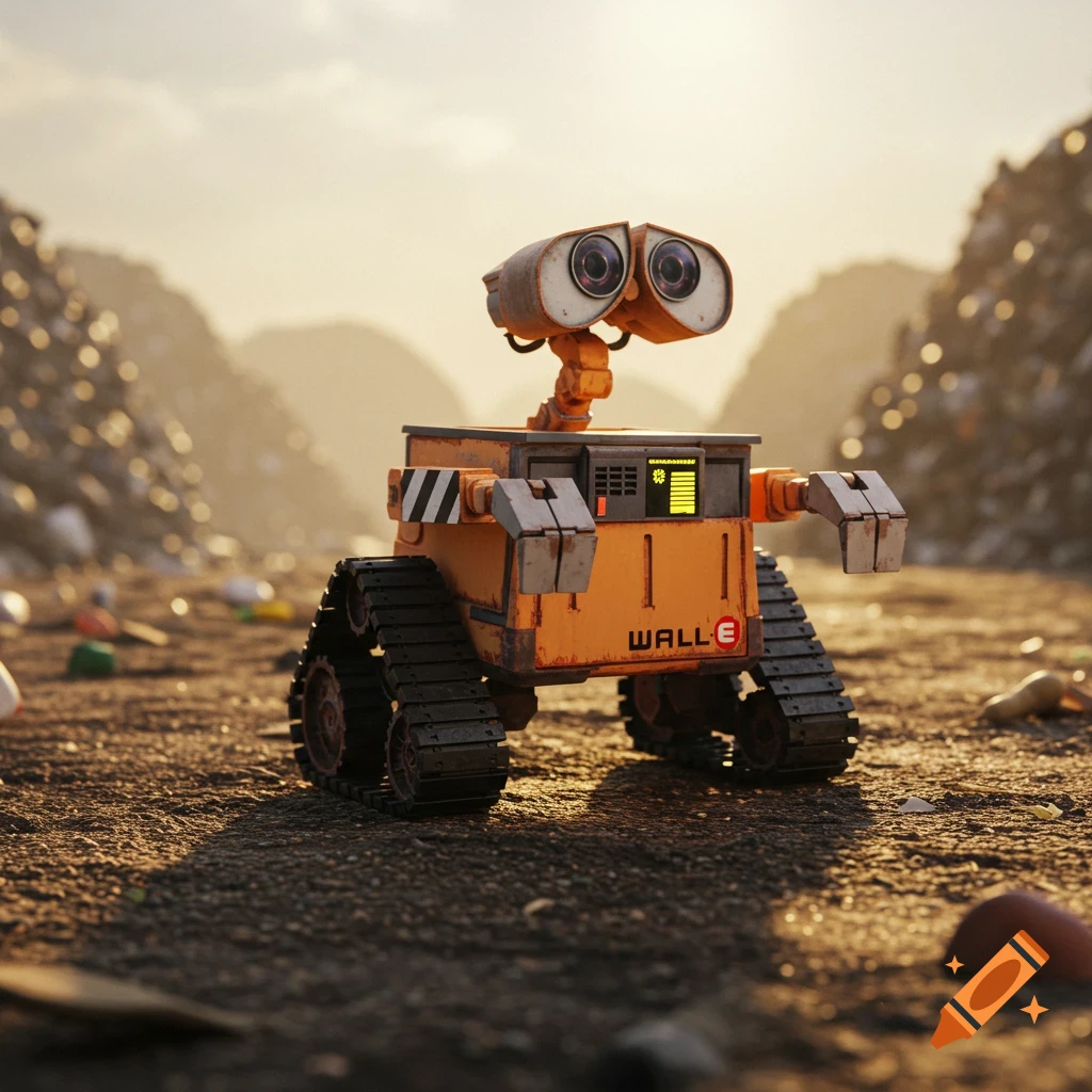 Character from the movie Wall-E on Craiyon