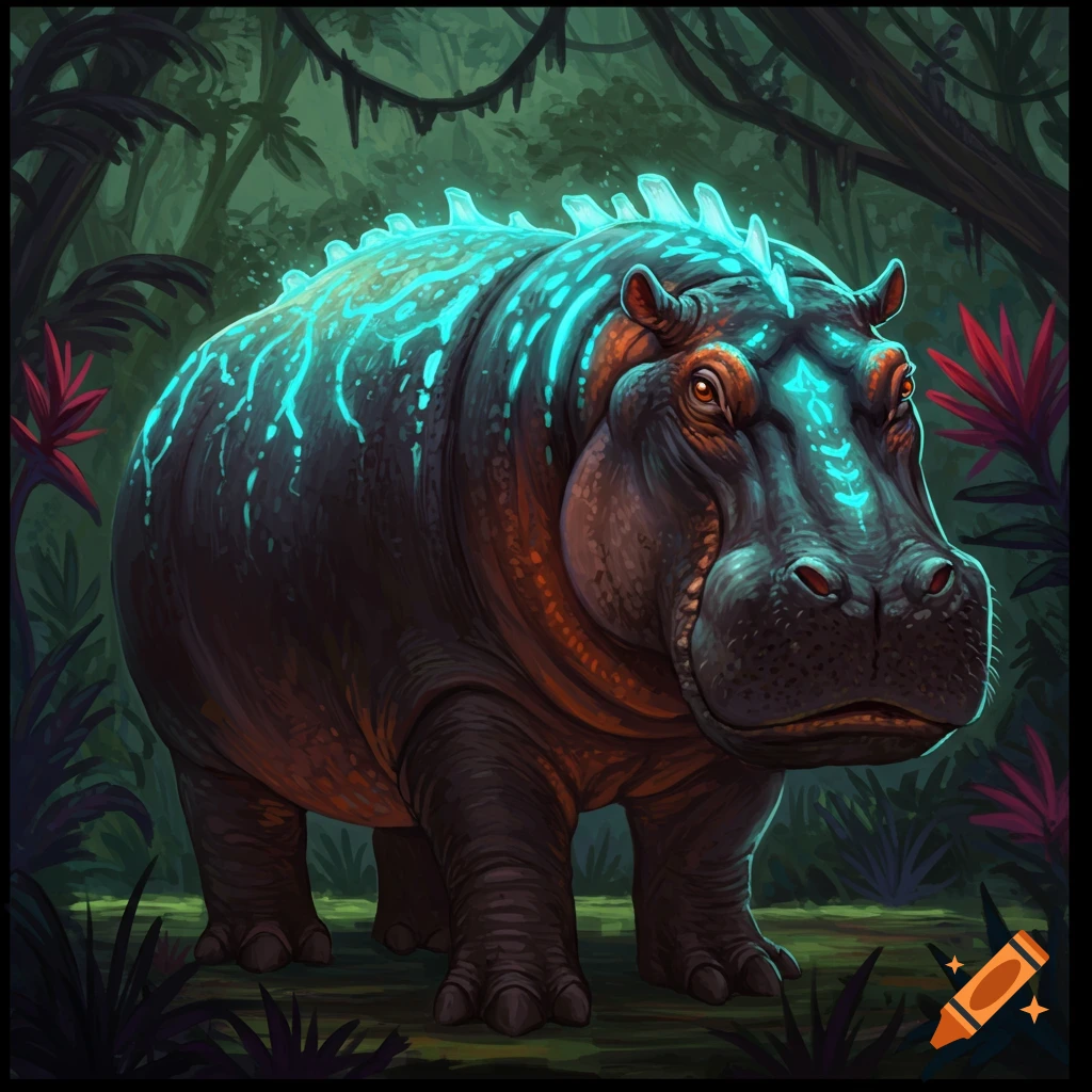 Hippo mutant creature concept art design illustration, possibly in a ...