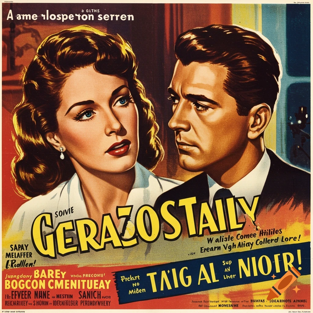 1950s movie poster design on Craiyon