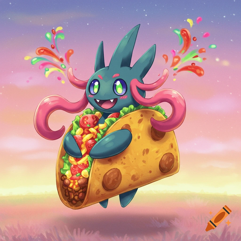 Taco Lele, a Pokemon Tapu Lele as a taco on Craiyon