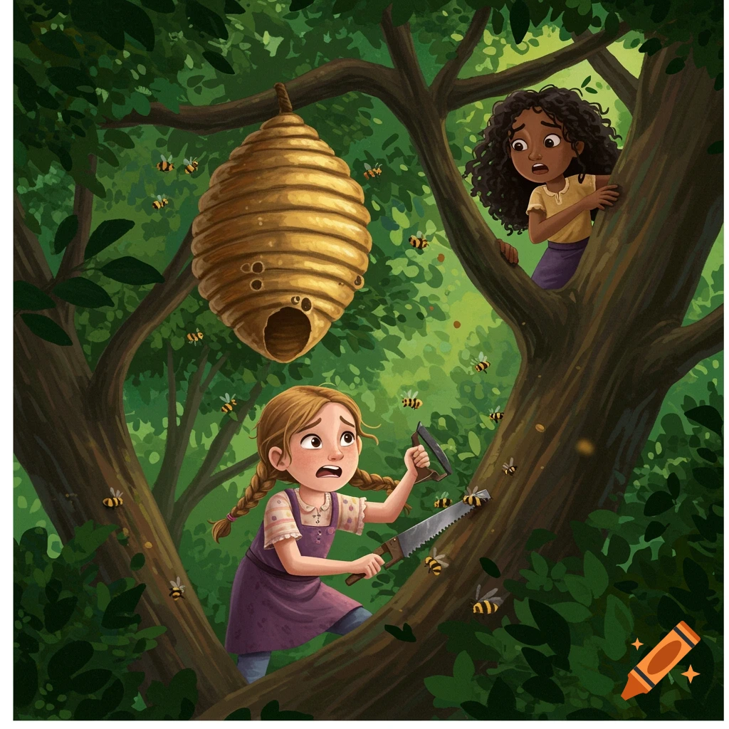 Cartoon of people cleaning beaches on Craiyon