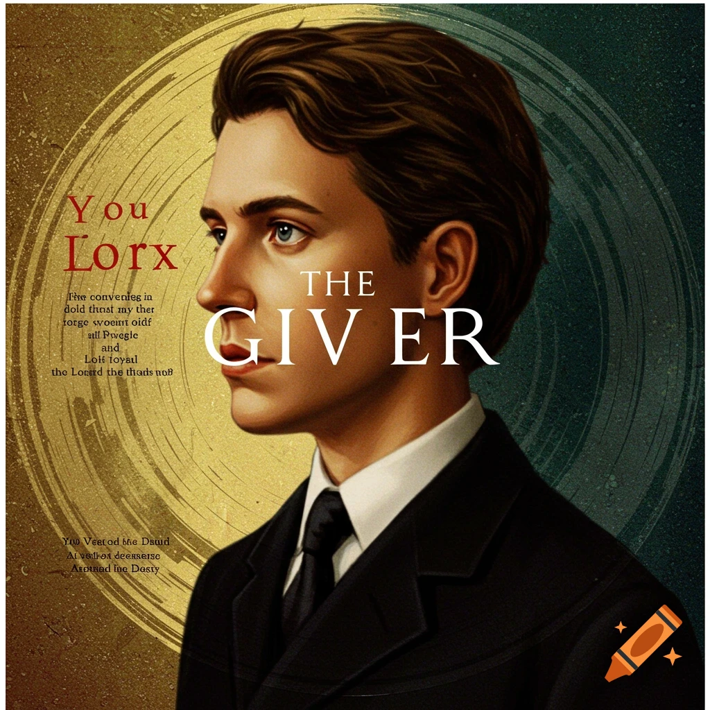 The Giver book cover as a vinyl record on Craiyon