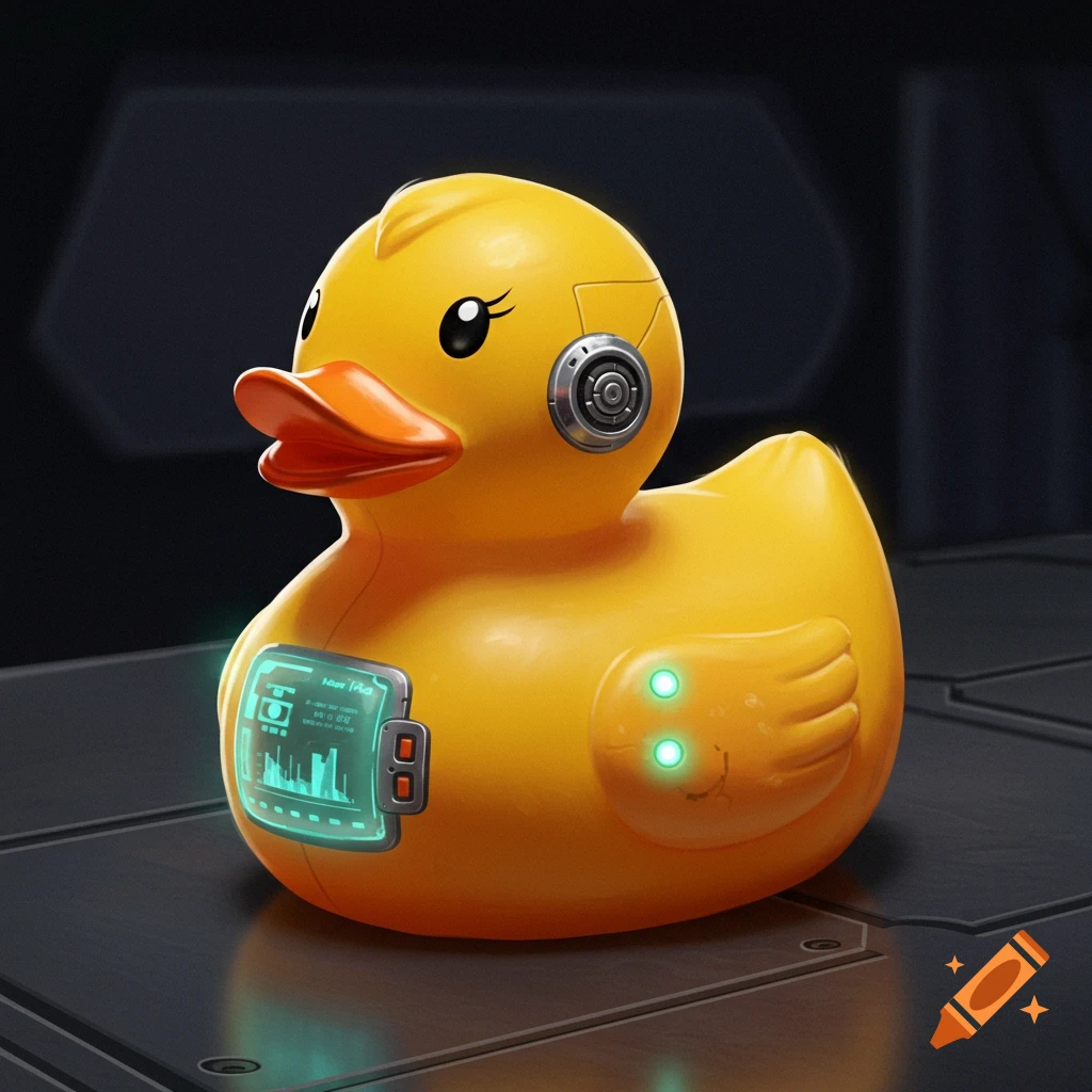 A rubber ducky with teeth on Craiyon