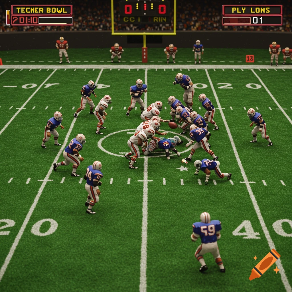 Tecmo Super Bowl video game cover on Craiyon