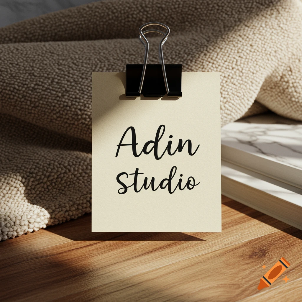 Adrin Studio handwritten note clipped to binder clip on stylish ...