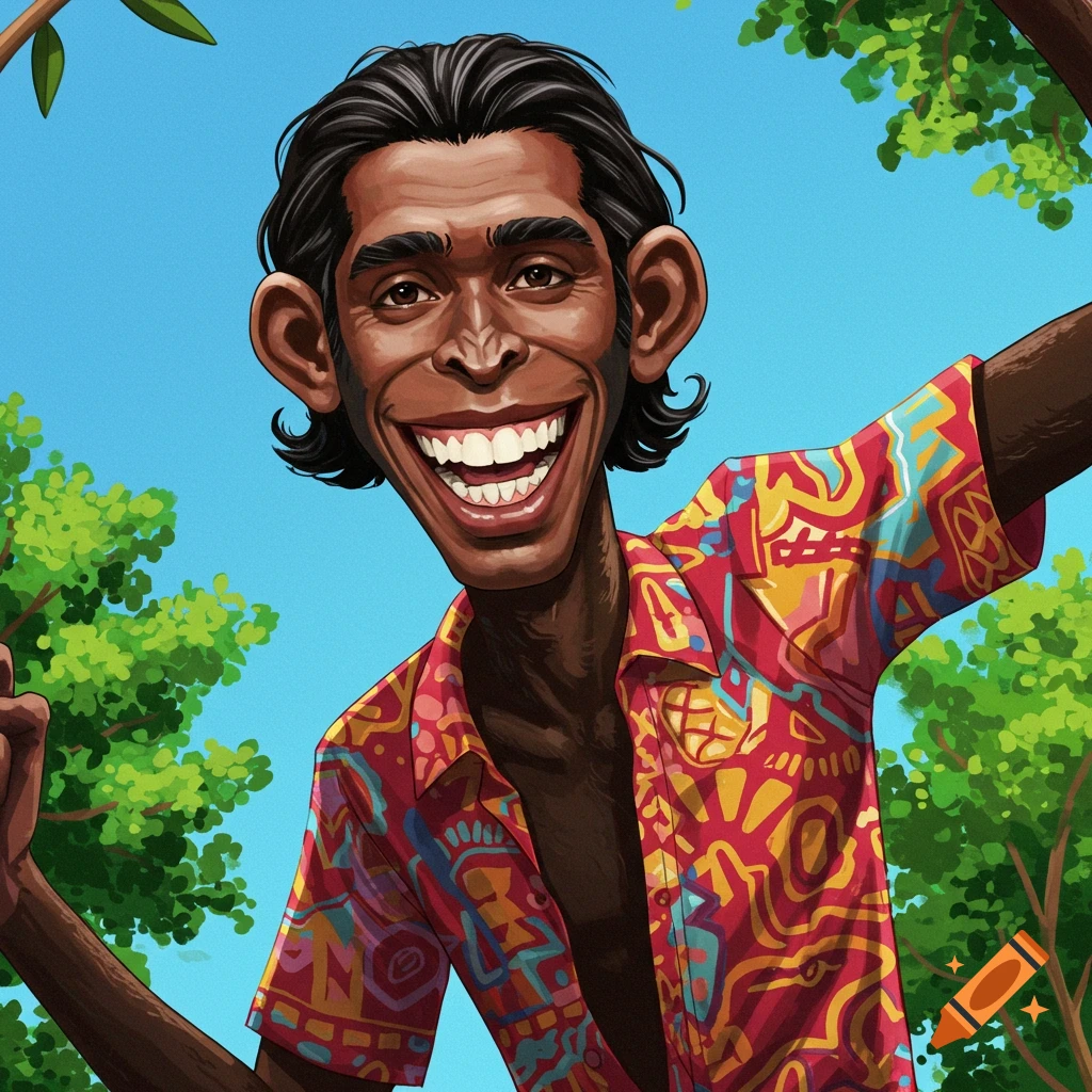 A tall person with middle part black hair in a funky monkey style on ...