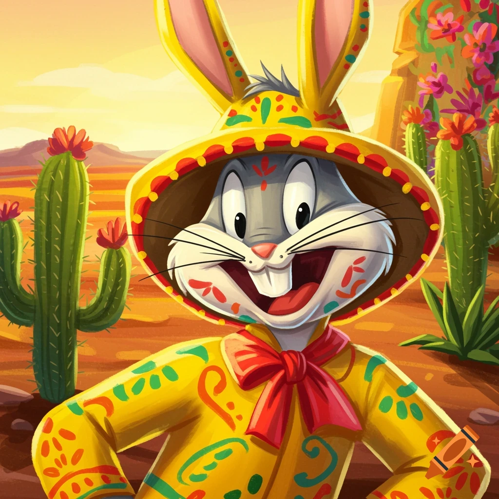 Bugs Bunny takuache illustration on Craiyon