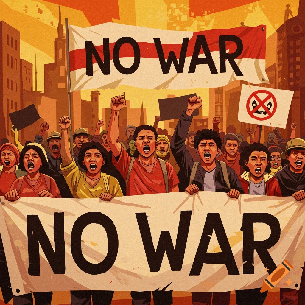 Anti-war message on Craiyon