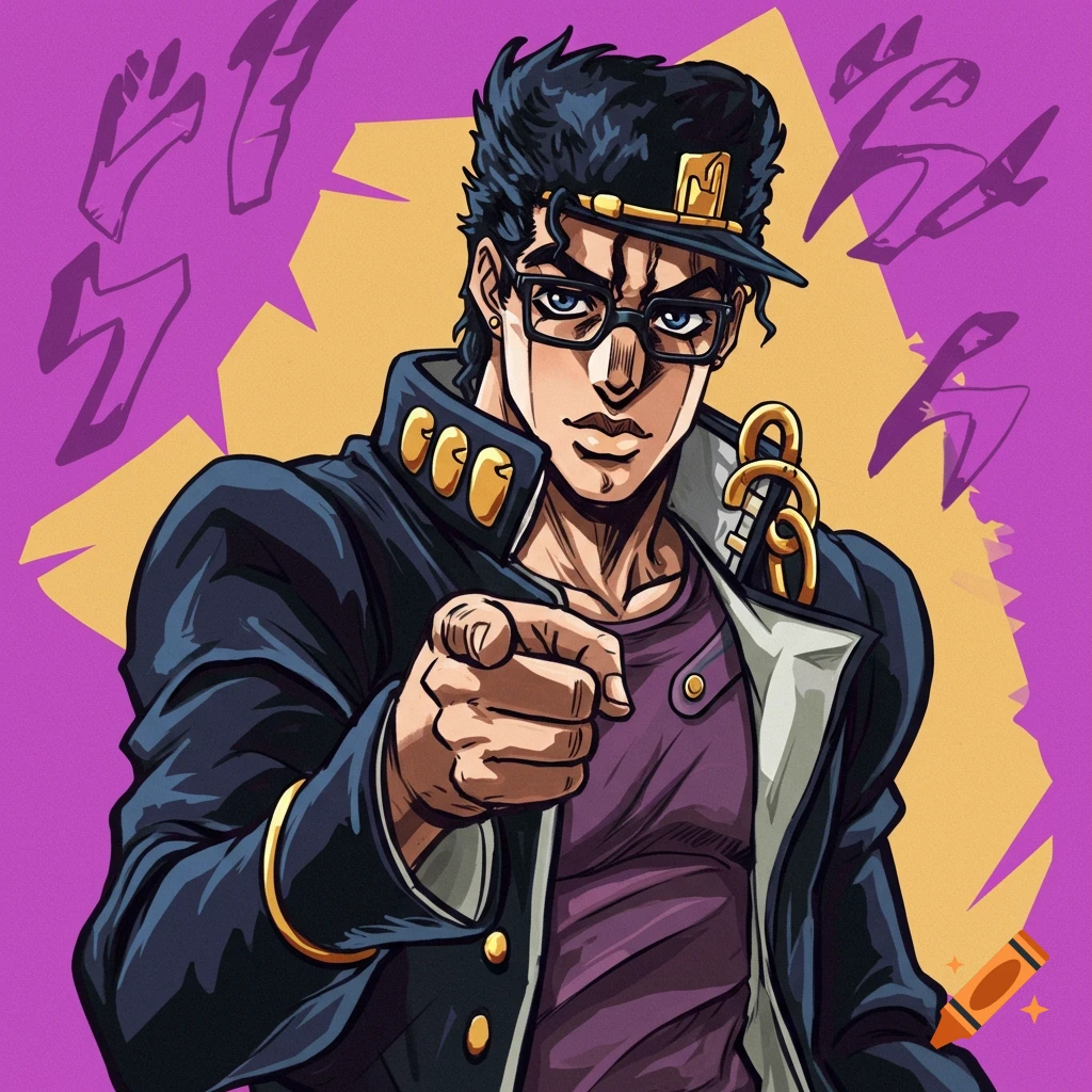 Indian man in Jojo's Bizarre Adventure style posing like Jotaro Kujo on ...