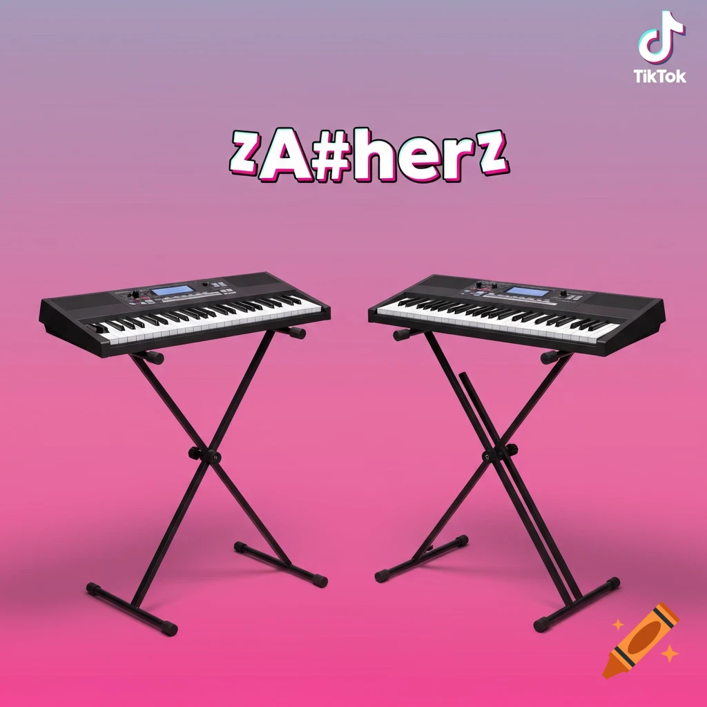 TikTok profile picture of piano keyboard and A#her username on Craiyon