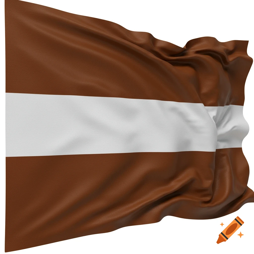 A brown and white striped flag waving on Craiyon
