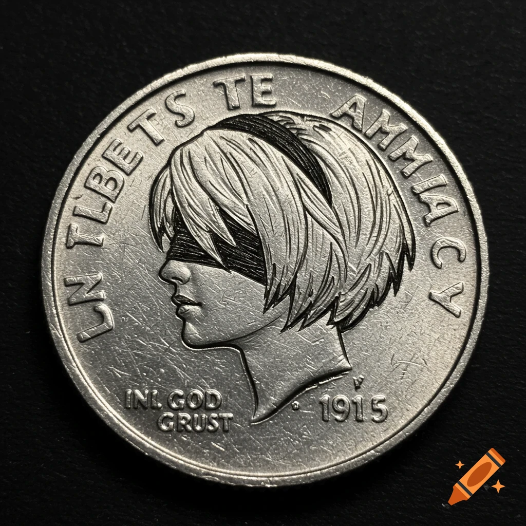 Dime featuring android 2b's side profile on Craiyon