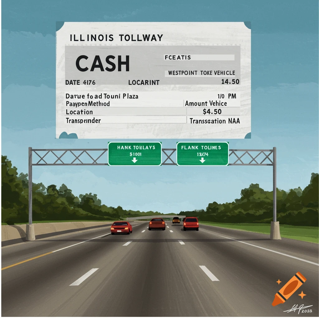 Illinois Tollway Cash Receipt on Craiyon