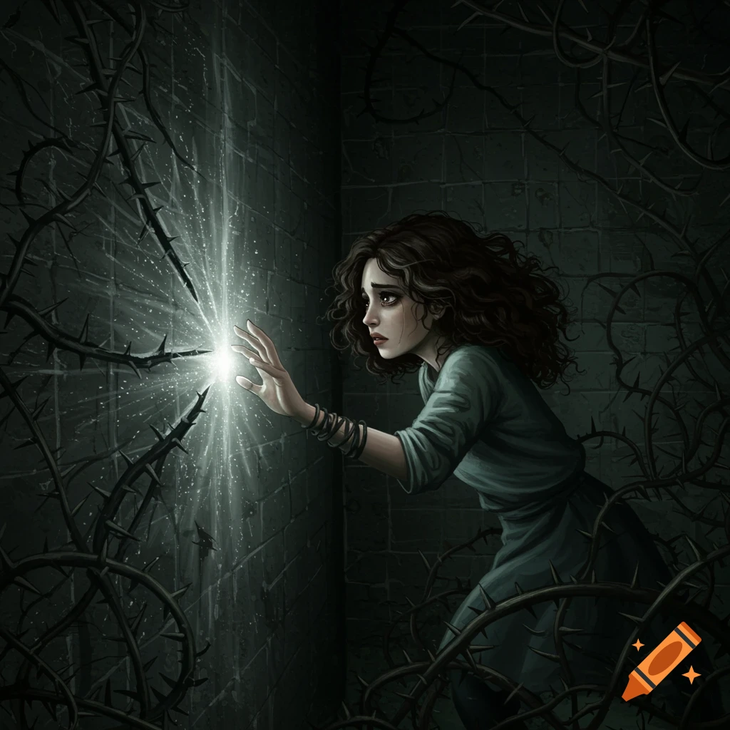 Dark irony of life and escape with realization on Craiyon