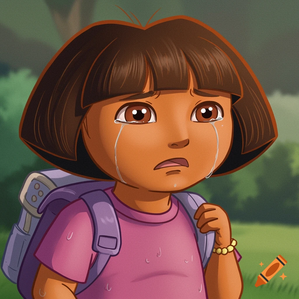 Cartoon of Dora the Explorer and her mother flexing muscles in a gym ...