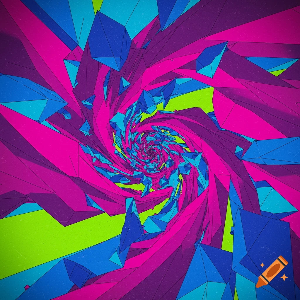 Trippy geometric shapes in a dreamlike dimension on Craiyon
