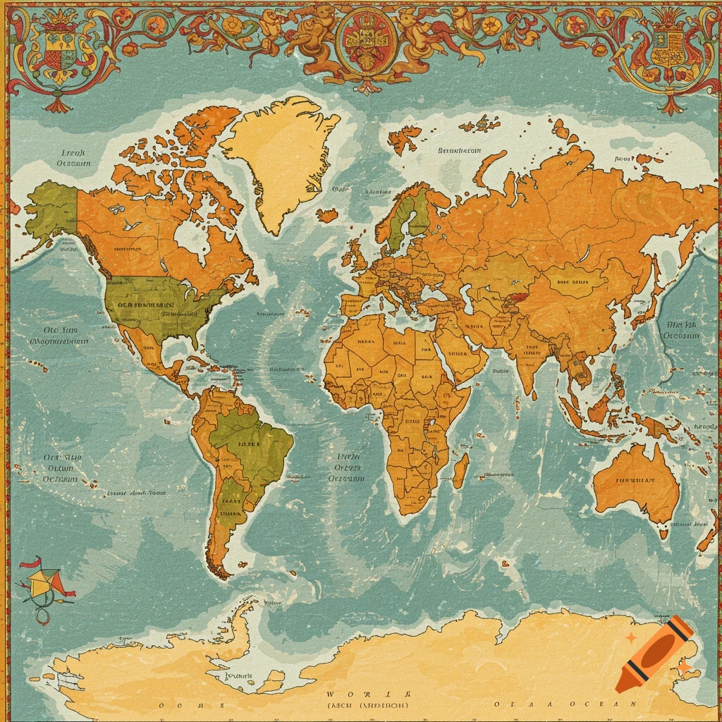 Accurate depiction of the world map on Craiyon