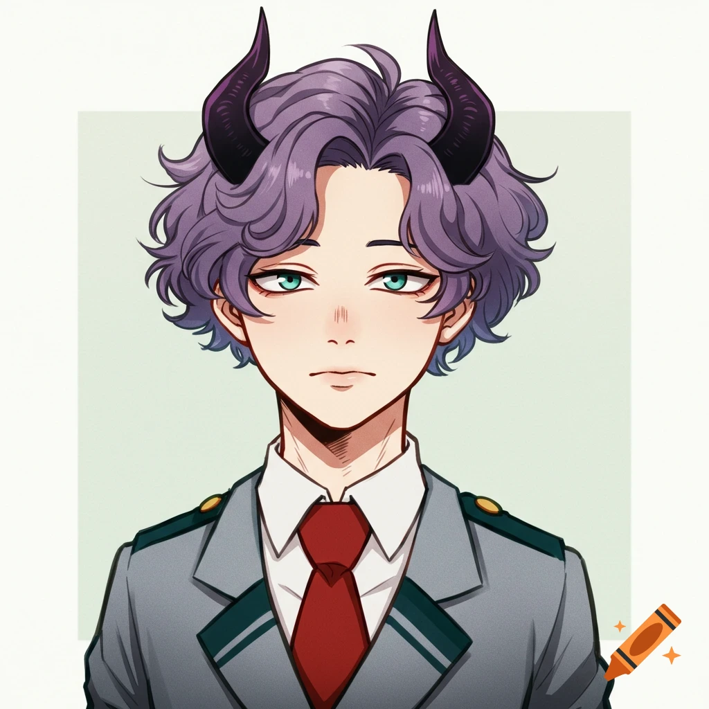 My Hero Academia character, male UA student with teal eyes and purple ...